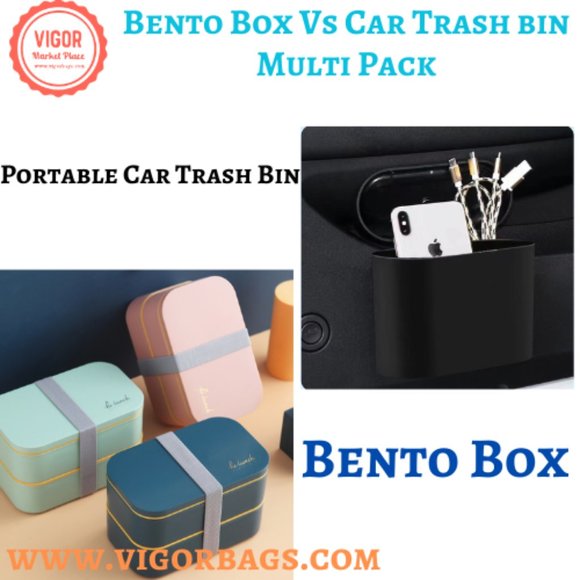Vigor | Accents | Bento Box Stackable Lunch Vs Car Trash Bin Multi Pack ...